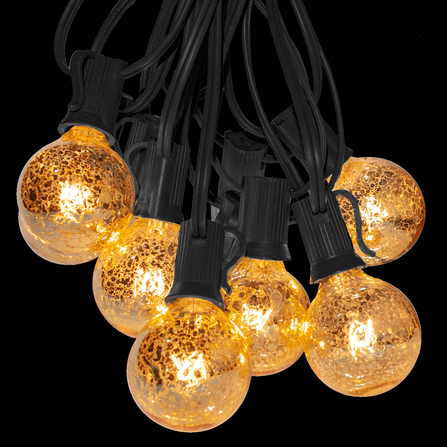 G40 Mercury Gold String Light Sets with Black Wire | Hometown Evolution ...